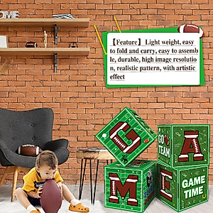 Football Party Decorations 4PCS Football Balloon Boxes with GAME and TIME Letters for Football Birthday Party Football Gameday Tailgate Party Supplies