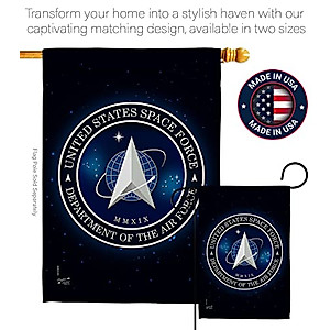 Breeze Decor Space Garden Flag Armed Forces USSF United State Air American Military Delta Official House Decoration Banner Small Yard Gift Double-Sided, 13"x 18.5", Made in USA
