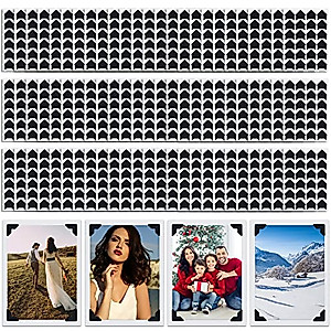 1200 Pcs Photo Corners Self Adhesive Black Photo Corners for Scrapbooking and Stamping Supplies DIY Scrapbook Stickers Album Diary Personal Journal Diary Organizer Christmas Memory Book Picture Corner
