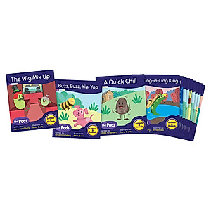 Junior Learning Decodable Readers The Pods – Phase 3 Phonics: The Science of Reading, Easy decodable Texts, Beginning Readers, with 12 Books, for Ages 5+, Grade K