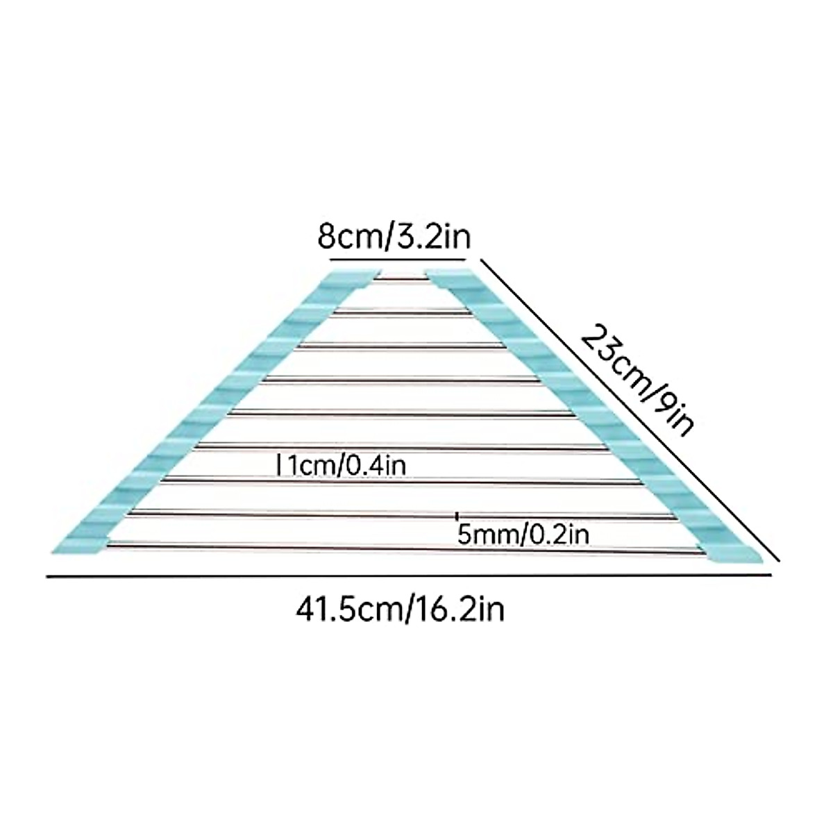 Tomorotec Aqua Triangle Roll-Up Dish Drying Rack for Sink Corner - Small, Foldable, Stainless Steel, Multipurpose Kitchen Drainer Caddy, Trivet, Rustproof Organizer, Storage Shelf and Space Saver