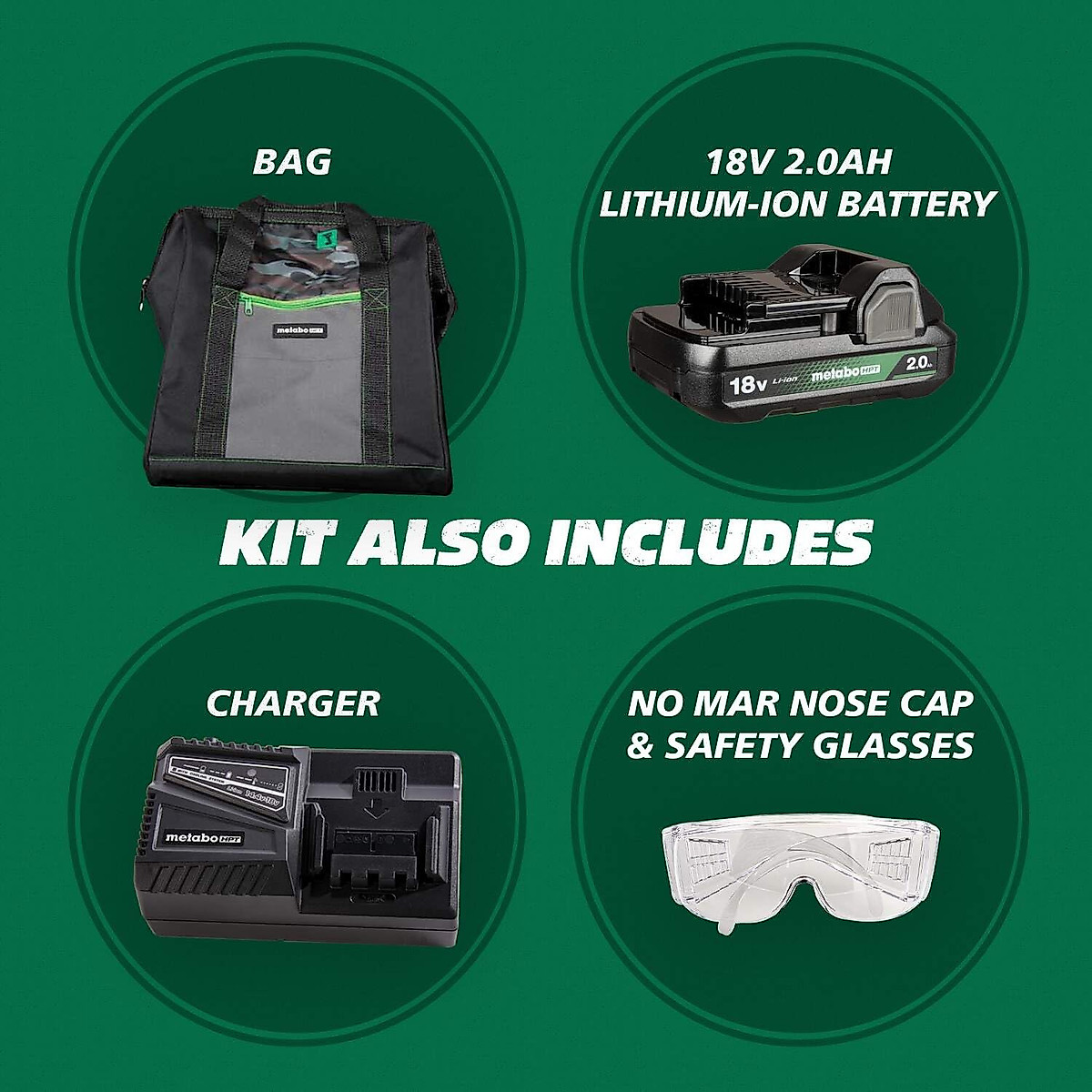 Metabo HPT 18V MultiVolt™ Straight Cordless Finish Nailer Kit, 16 Gauge Finish Nailer, (1) 18V 2.0Ah Lithium Ion Battery w/Fuel Gauge, Accepts Finish Nails, Lifetime Power Tool Warranty, NT1865DMST