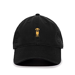 Golden Retriever Dog Baseball Cap Embroidered Cotton Adjustable Dad Hat Black