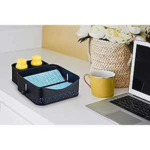 Asiatic Craft Salt Pepper and Napkin Caddy - Galvanized Black Holder Metal for Kitchen Farmhouse Organizer Indoor Outdoor Table Home Décor Hotel Design 1 AC-AE-037N