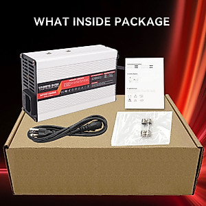 50.4V 4A Charger 50.4 Volt 4 Amp Li-ion Battery Charger for 12S 43.2V 44.4V 48V Lithium Battery Pack Smart Charger Output XLR 3Prong Connector