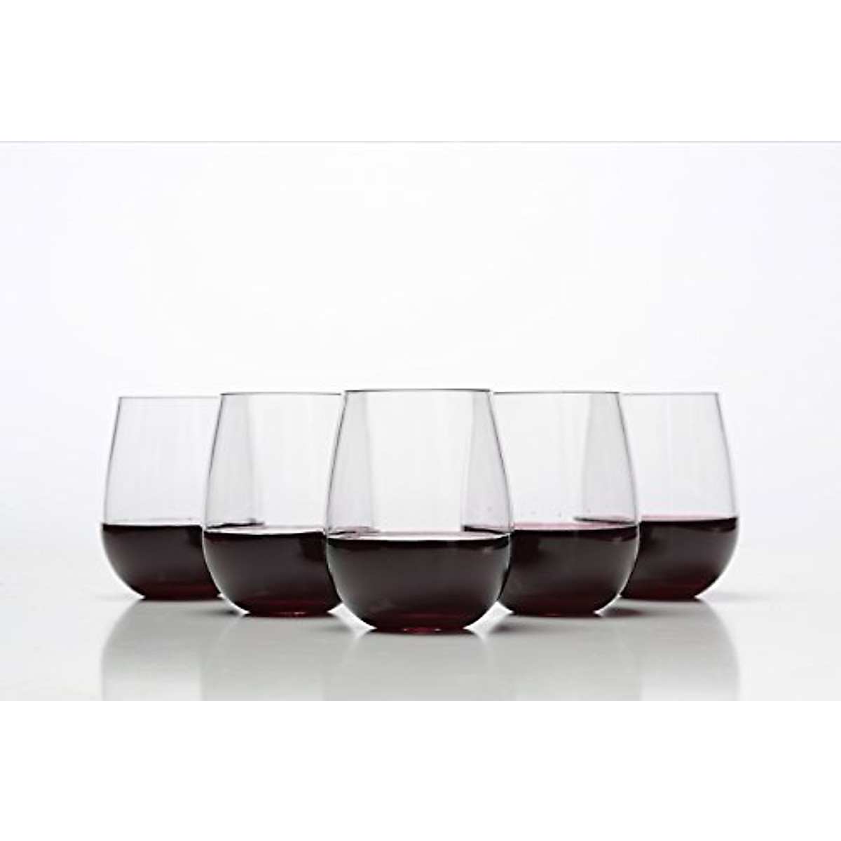 Stemless Wine Glasses - Unbreakable Shatterproof BPA Free Plastic Tritan (Set of 8) 16oz - Dishwasher Safe