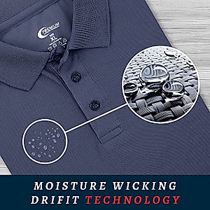 Premium Wear 2-Pack Men's Navy Polo T-Shirts Quick-Dry Moisture Wicking - Breathable, Lightweight, and Durable - Perfect for Sports, Gym, and Outdoor Activities - Machine Washable 2X-Large
