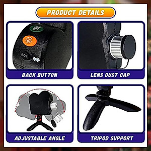 ZUZIF Christmas Halloween Projector, Led Christmas Window projecto, 12 Film Festivals, Used for Christmas and Halloween Outdoor Garden Decoration Family Outdoor Party Wall Motion