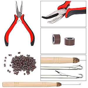 FEBSNOW 47 Inches Tinsel Hair Extension with Tool 3600 Strands 18 Mixed Colors Hair Extension Tinsel Kit Glitter Hair Extensions for Women Girls Hair Accessories for Christmas New Year Cosplay Party