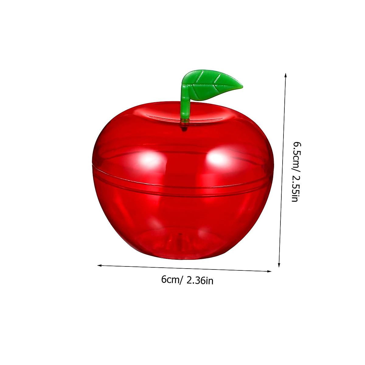 MAGICLULU 12 Pcs Fillable Red Apple Container Food Grade Plastic Apple Shape Christmas Container Chocolate Container for Xmas