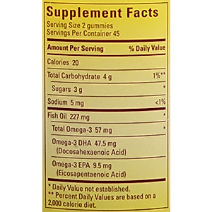 Nature Made Fish Oil Adult Gummies - Orange Lemon & Strawberry Banana 90 Ct, Pack of 2