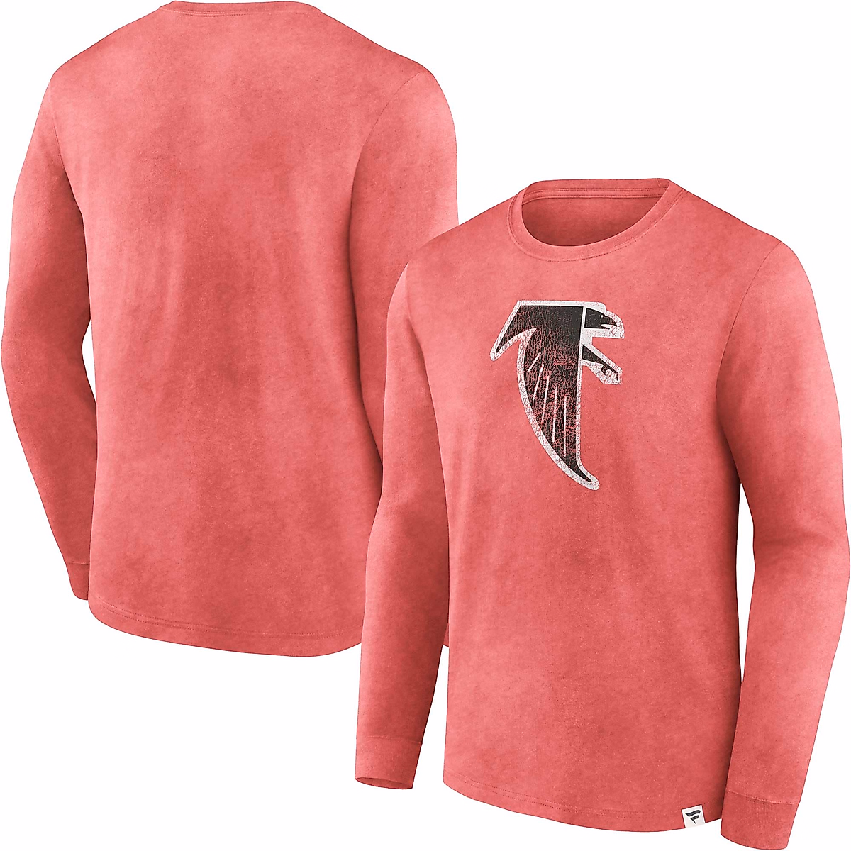 Fanatics Men's Heather Red Atlanta Falcons Washed Primary Long Sleeve T-Shirt