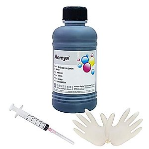 Aomya Compatible Canon Black Ink Refill Kit 250ml Dye Bulk Ink for Canon Inkjet Printers Refillable Cartridge CISS CIS System (9 oz) with Syringe&Glove
