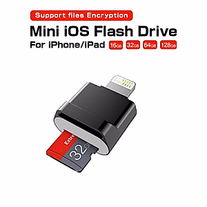 [Apple MFi Certified] Micro SD Card Reader for iPhone iPad,Lightning to Micro SD/TF Card Reader Viewer Adapter Memory Card Reading for iPhone 14/13/12/Pro Max/11/X/XR/8 Support iOS 14 15 16 17 System