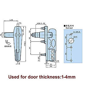 NEZIH Door Handle Lock Electrical Cabinet Home Gate with Padlock Wooden Case Cupboard Accessories MS521 1Pcs
