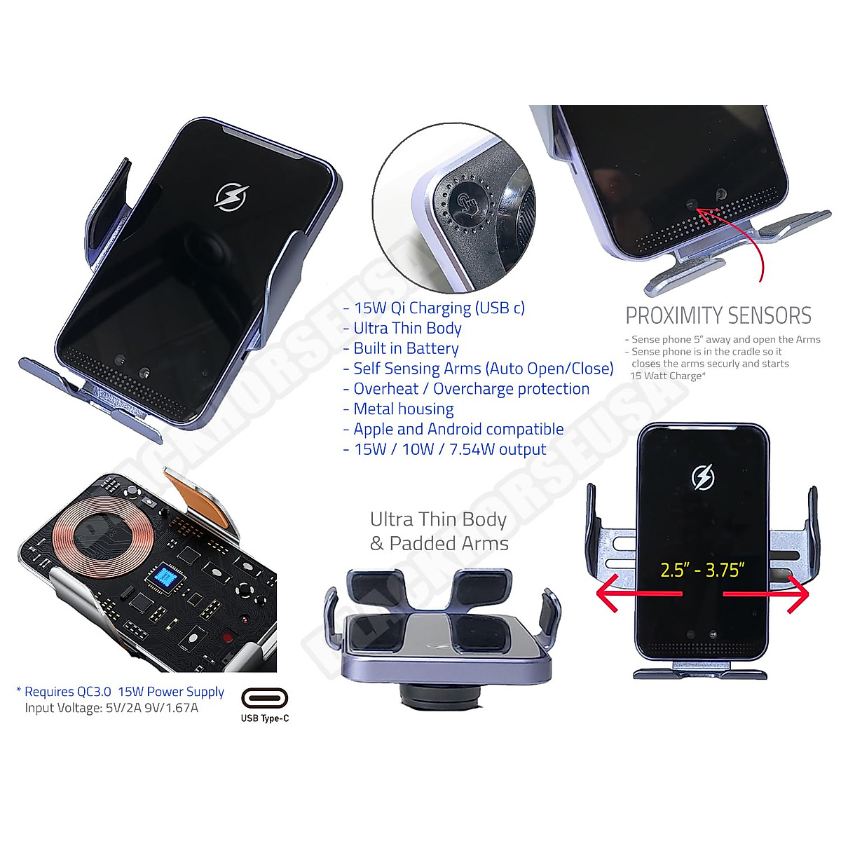 Phone holder compatible with Porsche 911 Carrera 992 Dashboard center console - Stick on with EASY release - to hold iPhone, Samsung Galaxy,