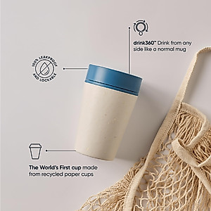 Circular & Co Insulated Reusable Coffee Cup - 8oz/227ml - Small Travel Mug - 100% Leakproof & Lockable - Push Top, One Hand Open, 360 Drinking Coffee Tumbler - Recyclable - BPA Free, Dishwasher Safe