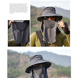 Sun Hat for Men Women, Summer UV Sun Protection Wide Brim Fishing Hat for Men with Face Cover & Neck for Hiking
