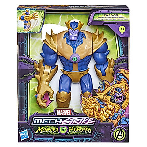 Marvel Avengers Mech Strike Monster Hunters Monster Punch Thanos Toy, 9-Inch-Scale Deluxe Action Figure, Toys for Kids Ages 4 and Up