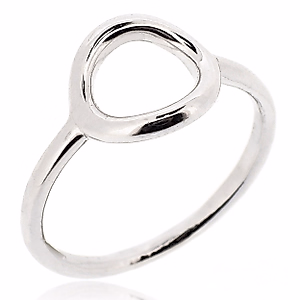 SOVATS Small Open Circle Ring for Women 925 Sterling Silver Rhodium Plated - Simple, Stylish &Trendy Nickel Free Ring, Size 8