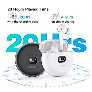JOYHOOSH Wireless Earbuds, Bluetooth Earbuds with Anti Lost Strap Noise Cancelling, Bluetooth Headphones in Ear for iPhone Super Bass,Wireless Sports Earphones 20H with Charging Case