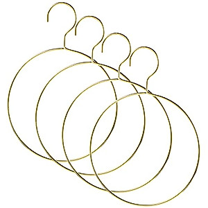 Alipis 16 pcs Ring Belts Hanger Scarf Holders Metal Hooks Rings Hanging Wardrobe Organizer Storage Shawl Golden Jewelry Rack Wrap Tie for Ties Neckties Round Belt Iron Nordic Scarves