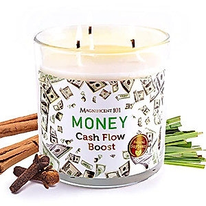 Magnificent 101 Money Cash Flow Boost Large Glass Candle 14oz