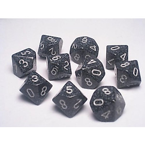 Chessex Dice Sets: Ninja Speckled - Ten Sided Die d10 Set (10)