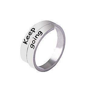 Adjustable Chain Ring for Women Vintage Open Ring Trendy Handmade Jewelry Dainty Flexible High Low (Silver, One Size)