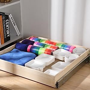 Barydat 3 Pcs Pull out Cabinet Organizer Wooden Drawer Box Organizer Roll out Shelves for Kitchen Cabinets Sliding Tray Organizer Kitchen Organization Storage Drawer for Pantry Sink, 20'' W x 21'' L