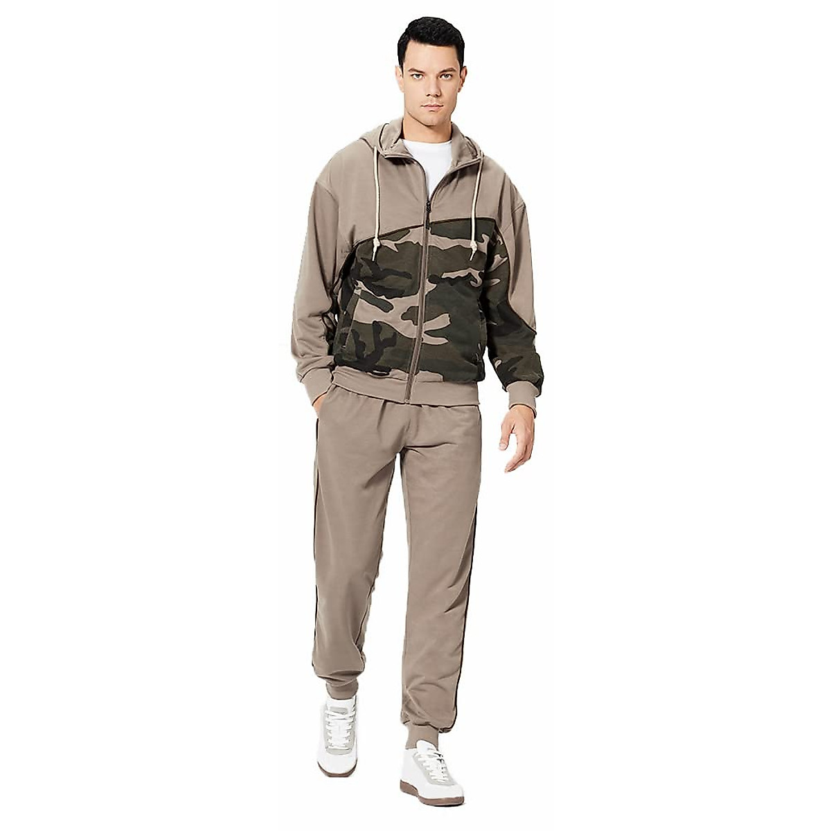 RPOVIG Men's Track Suits, 2 Pack Sweatsuits Outfits Full Zip Jackets Athletic Pants for Jogging Gym Workout