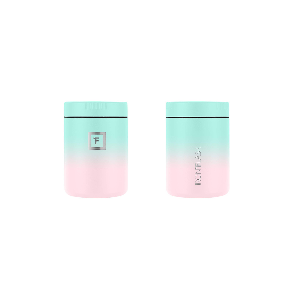 IRON °FLASK Food Jar - 16 Oz, Foldable Spoon, Leak Proof, Vacuum Insulated Thermo, Stainless Steel, Storage Lunch, Container, Canteen, Double Walled, Portable Food Bowl