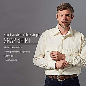 Wrangler mens Sport Western Two Pocket Long Sleeve Snap button down shirts, Blue, Medium US