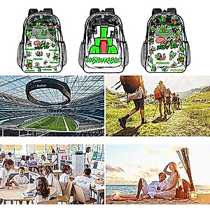 Cejburw Game Clear Backpack Waterproof Transparent Bookbag Heavy Duty See Through PVC Daypack for Boys Girls