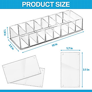 Tuanse 4 Pieces Acrylic Makeup Compact Organizer Detachable 8 Spaces Clear Vanity Drawer Organizer Eyeshadow Palette Storage for Lipstick Highlighter, Skincare Cosmetic Display Cases for Bathroom