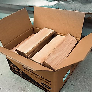 CONSDAN Wood Chips for Smoker, USA Grown Hickory Pizza Oven Wood, BBQ Cooking Natural Wood Chunks, Kiln Dried Firewood, Smoking Wood Chips, All Natural Barbecue Smoker Blocks for Smoking Meat (12 LBS)