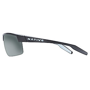 Native Eyewear Hardtop Ultra XP Polarized Rectangular Sunglasses, Matte Black/Grey, 71 mm