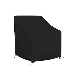 Covers & all Outdoor Chair Cover, 12 Oz Waterproof UV & Weather Resistant Patio Furniture Sofa Cover for Outdoor Outside Seating Lawn Garden, with Air Vents & Drawstrings (32"W x 37"D x 36"H, Black)