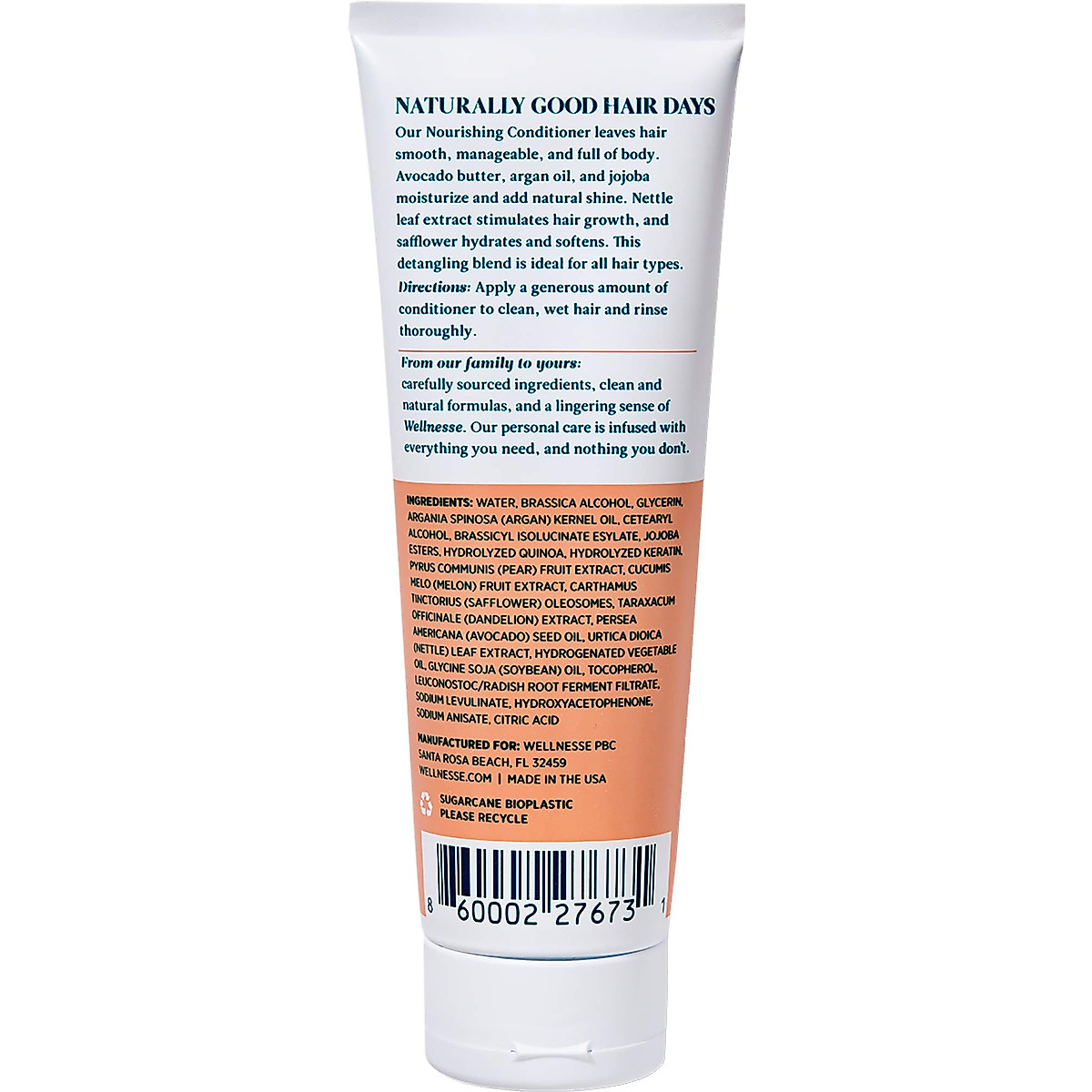 Wellnesse: Nourishing Conditioner - For All Hair Types - 8 oz - Summer Melon and Dandelion - Detangle, Moisturize & Add Volume - Cruelty-Free, Non-GMO, No Parabens, Sulfates, Silicone