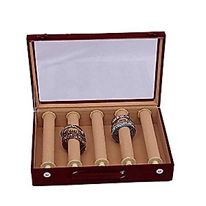 Kuber Industries 5 Rods Transparent Bangle Organizer Box Velvet Coated Jewelry Storage