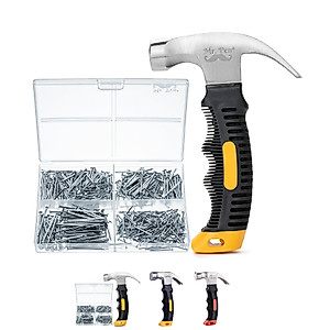 Mr. Pen- Nail Assortment Kit and 8oz Small Hammer, 600 Pcs Small Nails, Wall Nails for Hanging, Hammer and Nails Set, Small Hammer for Picture Hanging, Picture Hanging Kit, Picture Hanging Nails