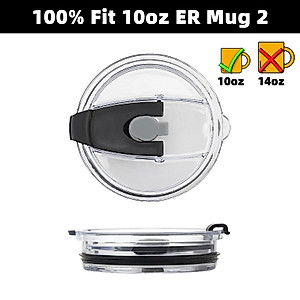 NASIUSE 2pcs Coffee Mug Lids for Ember 10 oz Temperature Control Smart Mug 2, No Spill and Insulation Lid with Sealing Silicone Ring (Black, 10oz)