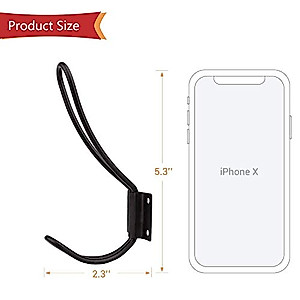 YIHATA Coat Hooks Wall Hooks, Heavy Duty Wall Mounted Black Coat Hooks with Double Prong Hooks, Hanging Hooks for Mudroom Hooks, Backpack Hooks, Hat Hook (14 Pack-A)