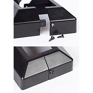 Post Cover Plate for 2" Floor Flange, 2-Piece, Flange Base Shoe for Railings, Post Skirt Cover, Black