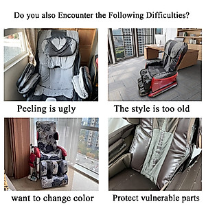 EVURU Thick Massage Chair Cover, Massage Chair Cover Recliner Chair Cover for Office Bedroom Full Body Massage Chair Zero Gravity Chair Cover Cover (Gray, Full Body)