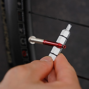 BIKEHAND Bicycle Valve Core Remover Tool for Presta and Schrader Tubeless Cycling Tires - Presta Valve Extender with 5mm Wrench Flats - Bike Valve Core Repair Tool - Multifunction Inner Tube Wrench