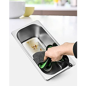 QWORK 1/3 Size Steam Table Pans, 6 Pack 4 Inch Deep 304 Stainless Steel Commercial Food Warmers, for Restaurants and Hotels, Anti-Clogging Table Steaming Pan