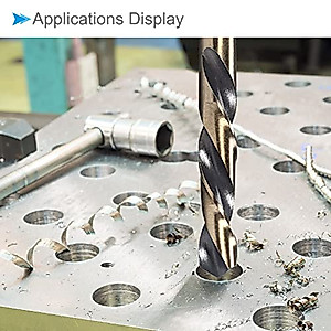 CoCud Twist Drill Bits, 11mm Cutting Edge, Titanium & Nitride Coated High Speed Steel 4341 Round Shank - (Applications: for Stainless Steel Drilling Machine), 2-Pieces