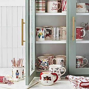 Sur La Table Snowy Village Santa Mug, Red