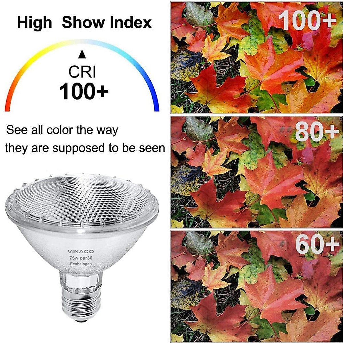 Vinaco Par30 Short Neck, 6pcs PAR30 75W 120V Light Bulbs, Dimmable. Premium Quality for Long Lasting Life, E26 Base, 3000K Warm White, par30 Flood Light Great for Accent Lighting, Tracking Light